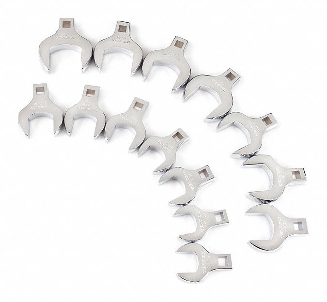 Crowfoot Wrench Set,SAE 1/2" Dr 14 pcs. - Grainger