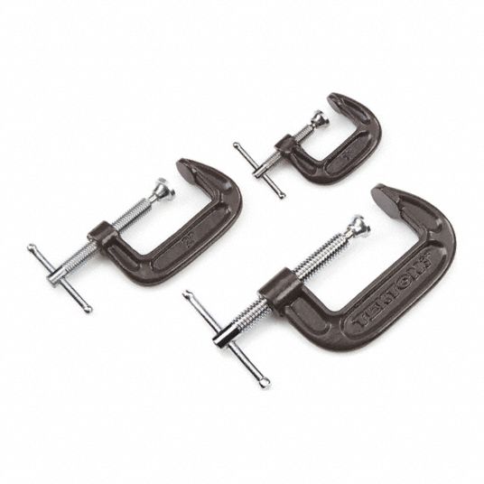 Malleable Iron C Clamp Set 3 pcs. Grainger