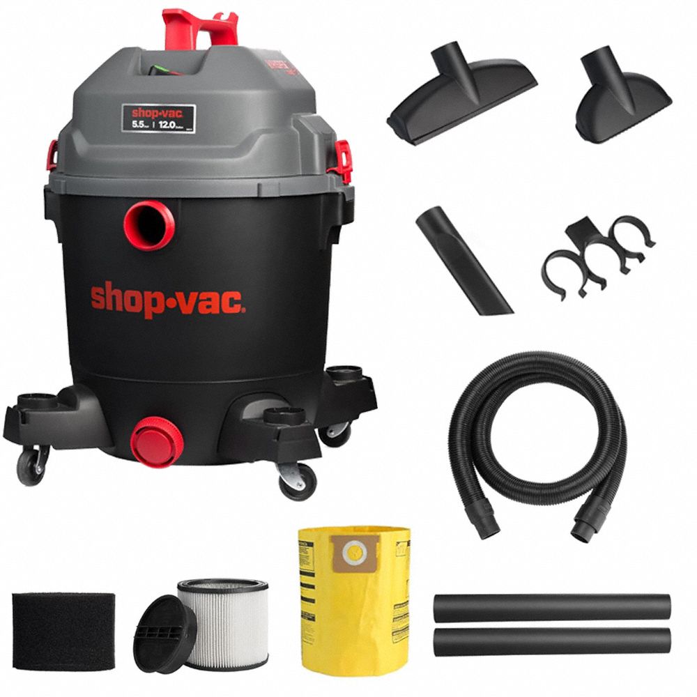 SHOP-VAC, 12 gal Tank Size, Plastic, Shop Vacuum - 906P18|5430098 ...