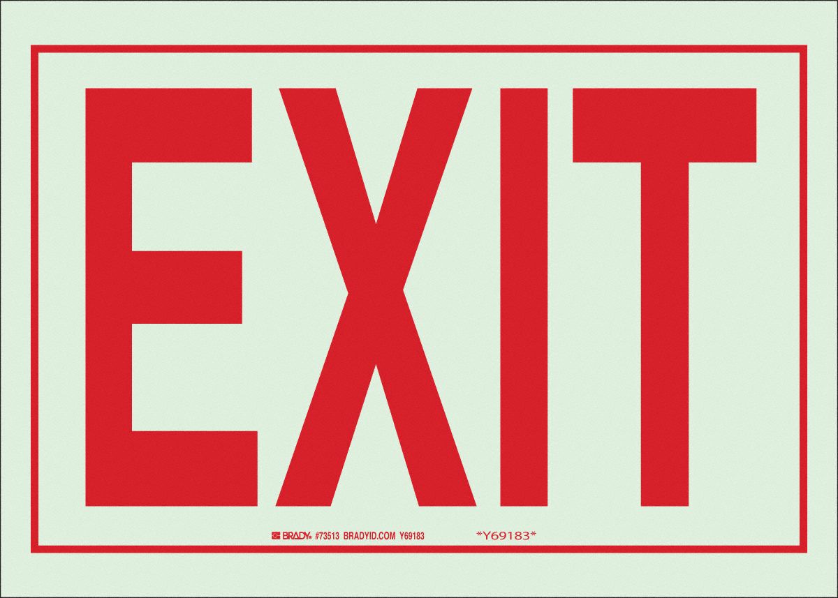 Exit Sign,7X10",R/WHT,Exit,ENG,Text - Grainger