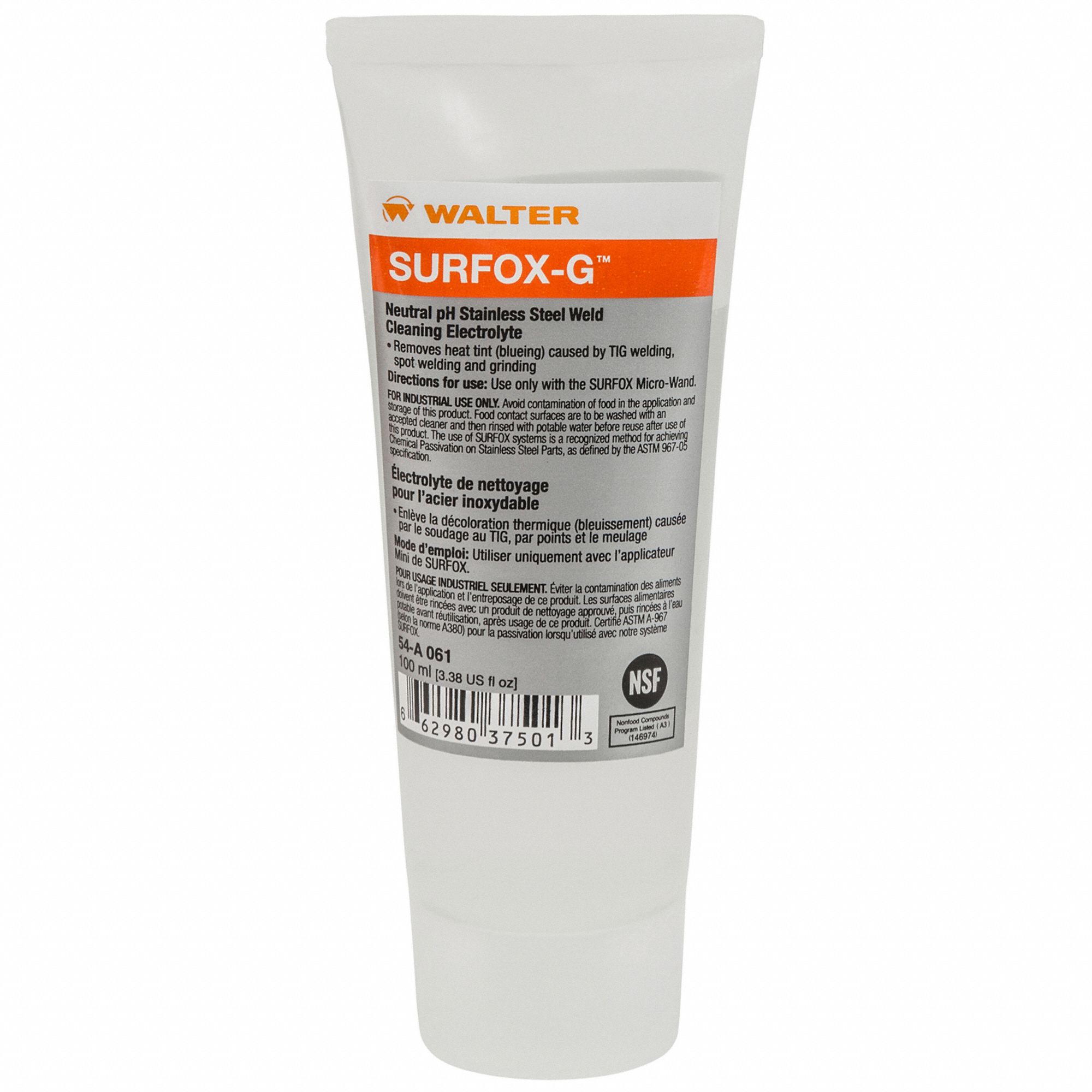 WALTER SURFACE TECHNOLOGIES, Surfox-G, 100 mL, pH Neutral Weld Cleaning ...