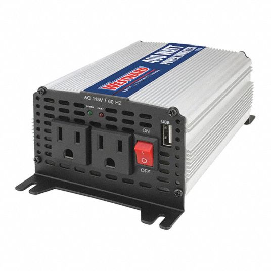 WESTWARD Inverter: Modified Sine Wave, Cigarette Lighter Input, 400 W ...
