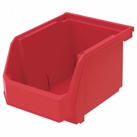 8 1/4 in x 10 3/4 in x 7 in, Red, Hang and Stack Bin - 54DE64 ...