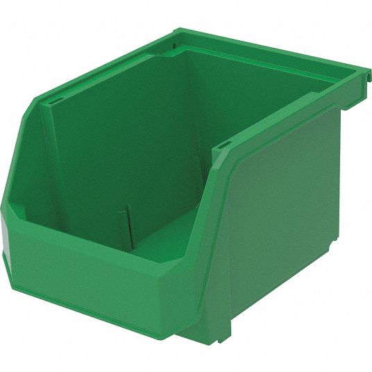 8 1/4 in x 10 3/4 in x 7 in, Green, Hang and Stack Bin - 54DE65 ...