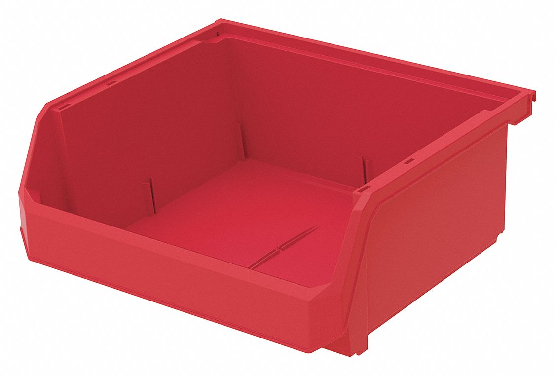 16 1/2 in x 14 3/4 in x 7 in, Red, Hang and Stack Bin - 54DE72 ...