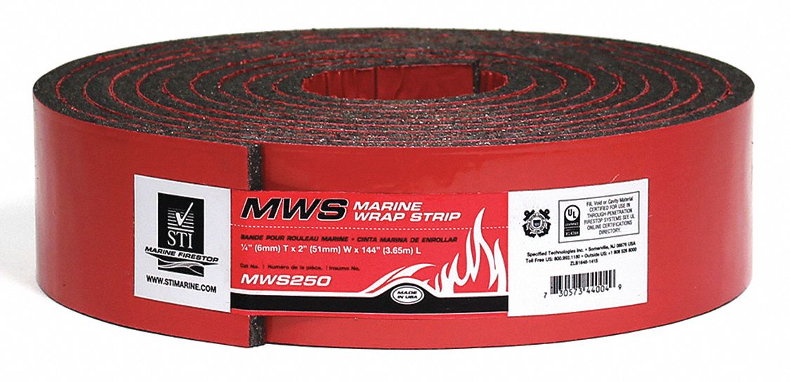 STI MARINE, 144 in Overall Lg, 2 in Overall Wd, Firestop Strip - 54DE99 ...