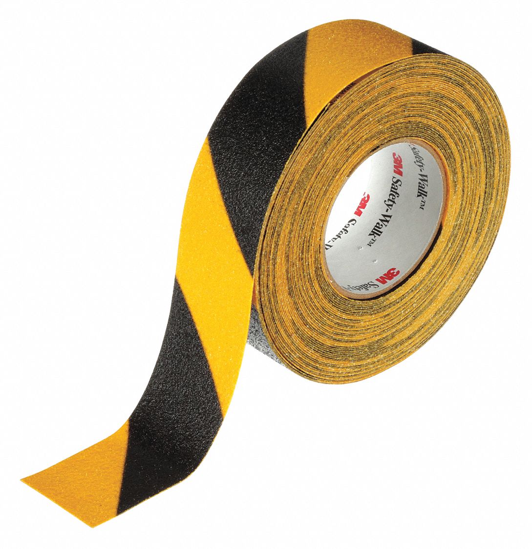 3M Striped Black/Yellow Anti-Slip Tape, 2 in x 60 ft, 60 Grit Aluminum Oxide, Rubber Adhesive, 1 ...
