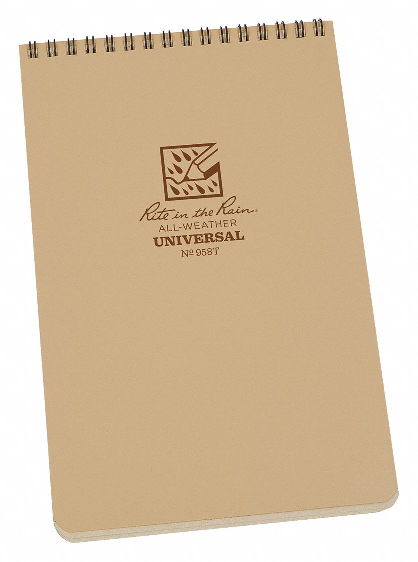 All Weather Notebook,Tan Cover - Grainger