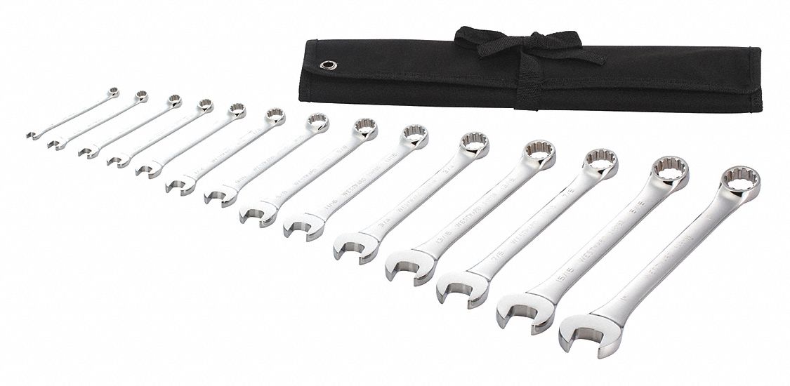 WESTWARD, Alloy Steel, Chrome, Combination Wrench Set - 54DF98|54DF98 ...