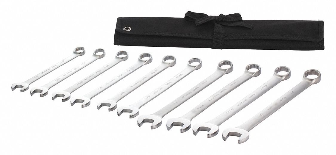 WESTWARD, Alloy Steel, Satin, Combination Wrench Set - 54DG02|54DG02 ...
