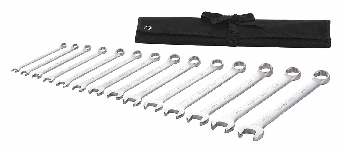 WESTWARD, Alloy Steel, Satin, Combination Wrench Set - 54DG03|54DG03 ...