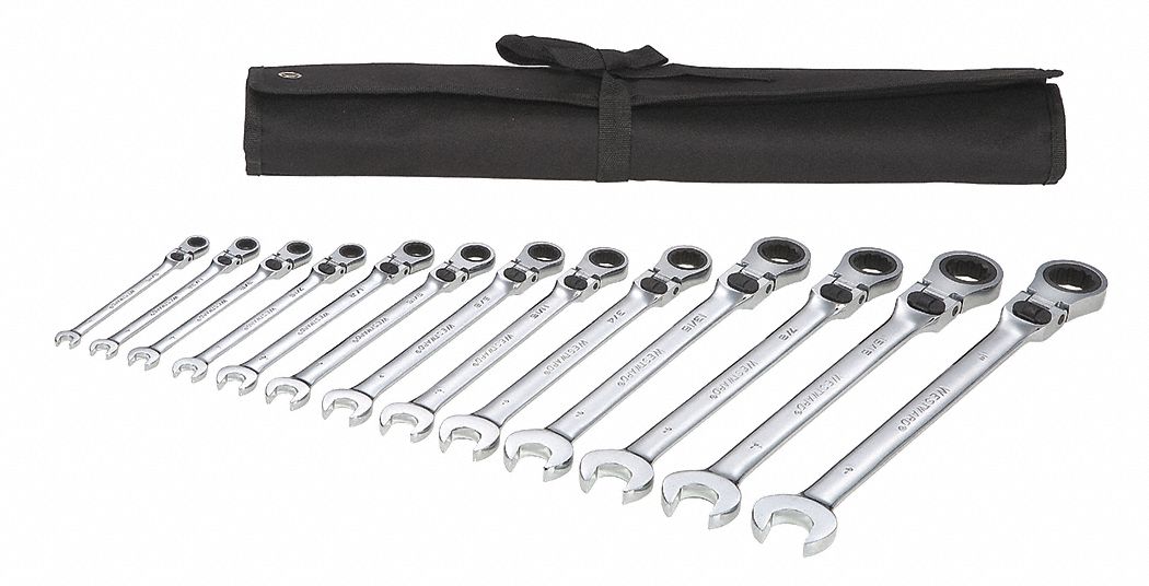 WESTWARD, Alloy Steel, Chrome, Combination Wrench Set - 54DG28|54DG28 ...