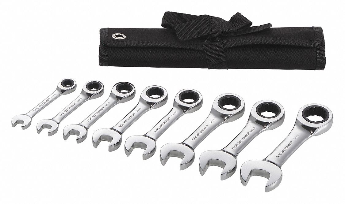 WESTWARD, Alloy Steel, Chrome, Combination Wrench Set - 54DG30|54DG30 ...