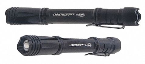 LED Handheld Flashlight, Aluminum, Maximum Lumens Output: 249, Black, 5 ...