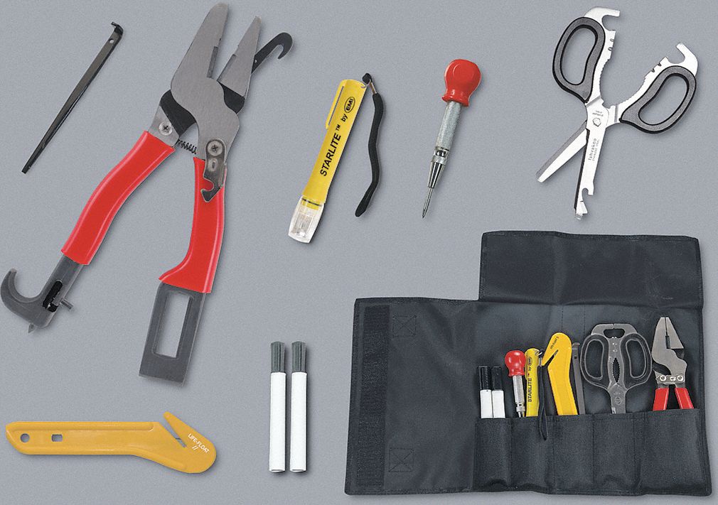 EMI, 12 in L x 5 1/2 in W x 2 in H, Material Nylon, Auto Rescue Set ...