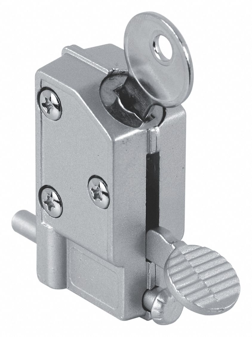 PRIME-LINE, 1 7/8 in Lg, 15/16 in Wd, Sliding Door Lock - 54DP79|U 9882 ...
