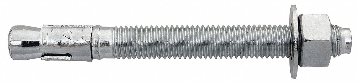 7 in Steel Wedge Anchor, 3/4 in Anchor Dia., Zinc Plated, 10PK - Grainger