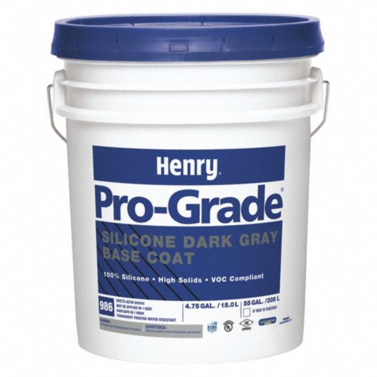 Roofing Base Coating, Color Gray, Resin Type Silicone - Grainger