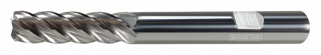 MICRO 100, Carbide, nACRo Coated, Corner Radius End Mill - 54EX82|VLM-500-5-090K - Grainger