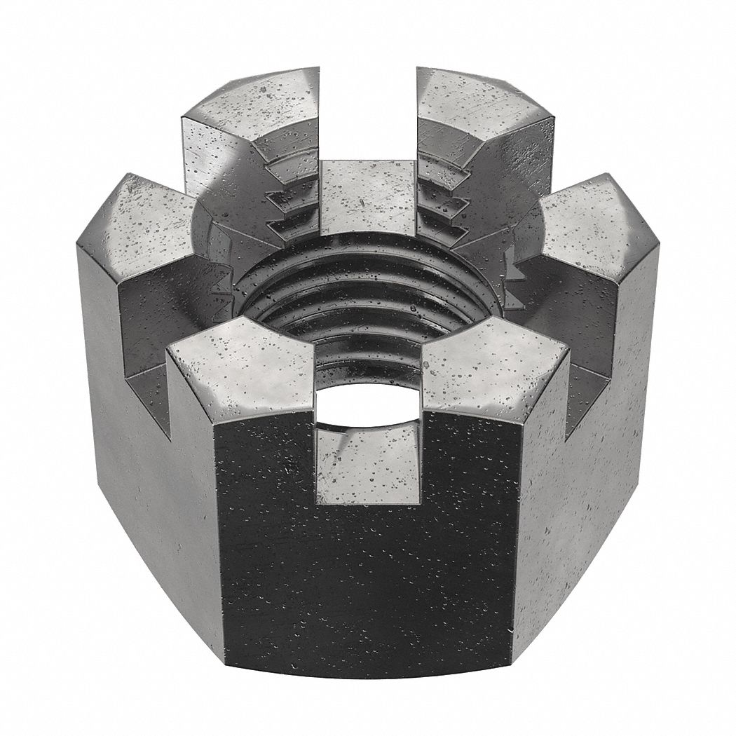 Slotted Castle, Std Hex, Castle Nut - 54FM25|M12020.120.0150 - Grainger