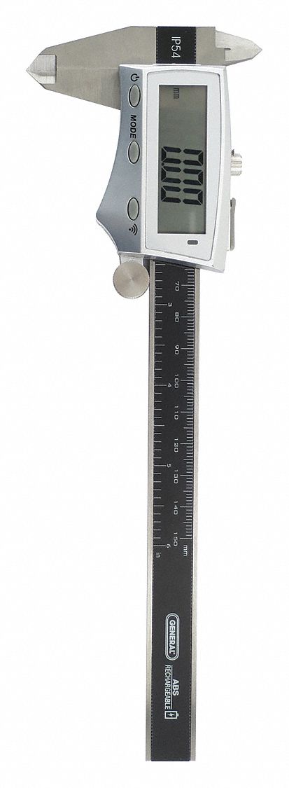 GENERAL TOOLS, 0 in to 6 in /0 mm to 150 mm, IP54, Fractional-Display ...
