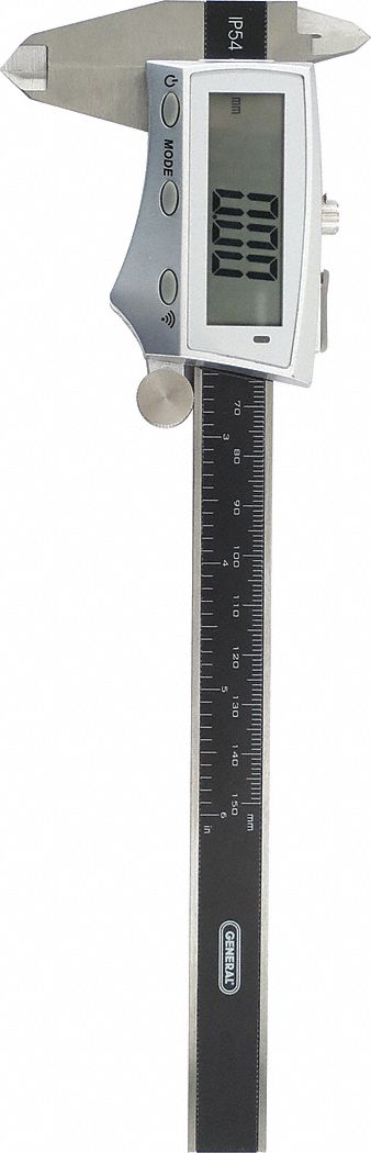 GENERAL TOOLS, 0 in to 6 in /0 mm to 150 mm, IP54, Fractional-Display ...