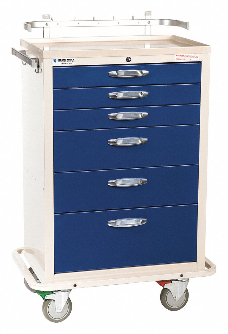 Anesthesia Cart, 1400 lb Load Capacity, Light Taupe - Grainger