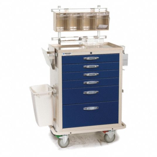 Anesthesia Cart, 1400 lb Load Capacity, Light Taupe - Grainger