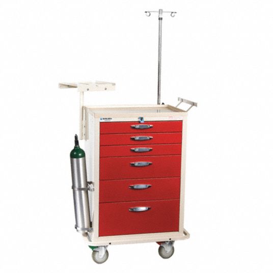 Emergency Cart, 1400 lb Load Capacity, Light Taupe - Grainger