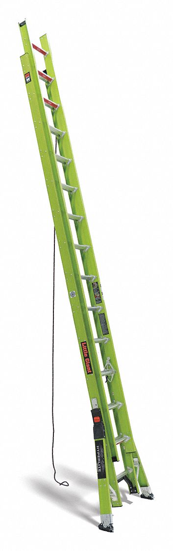16 ft Fiberglass Extension Ladder, 300 lb Load Capacity, 38.0 lb Net ...