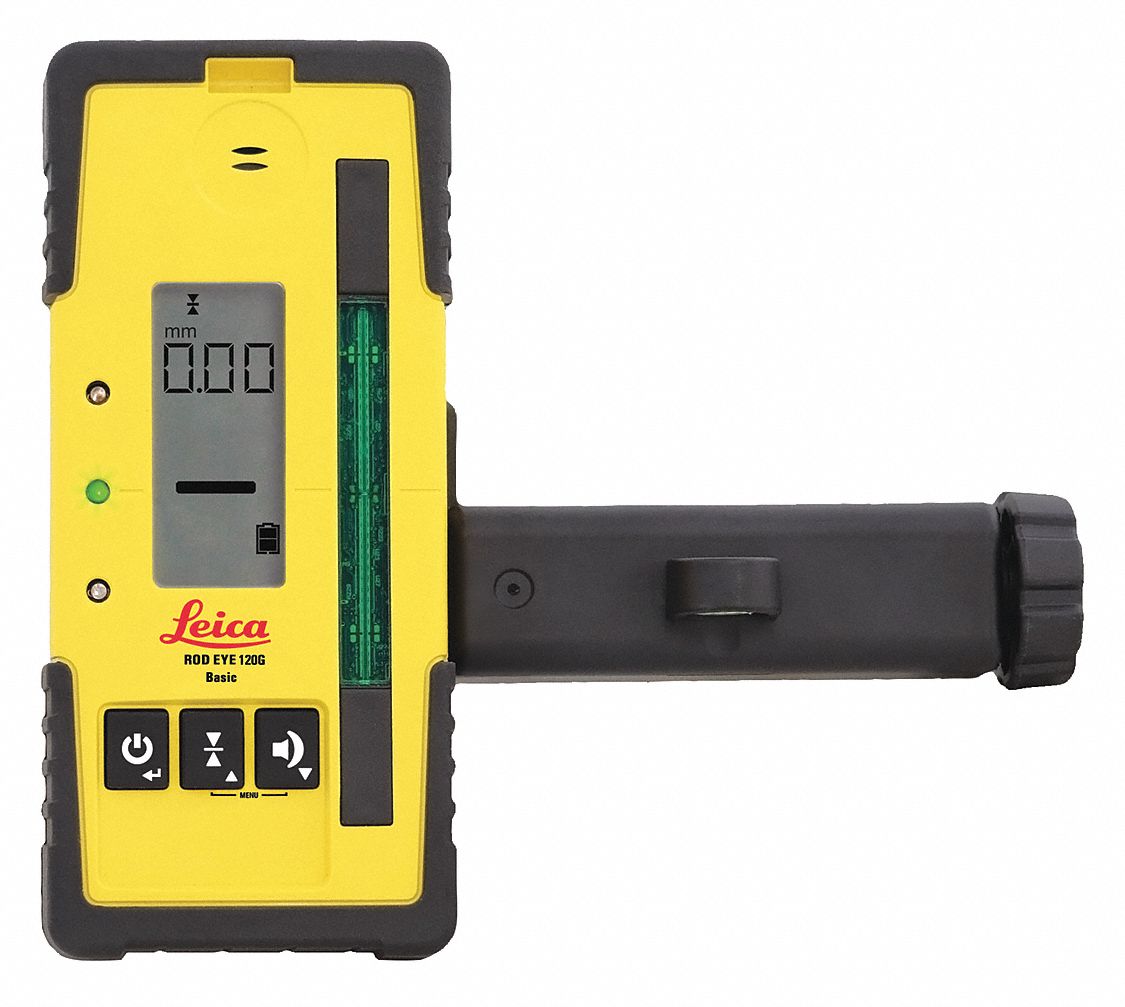 LEICA, Includes Batteries, Yellow, Line Laser Receiver - 54HU24|Rod Eye ...