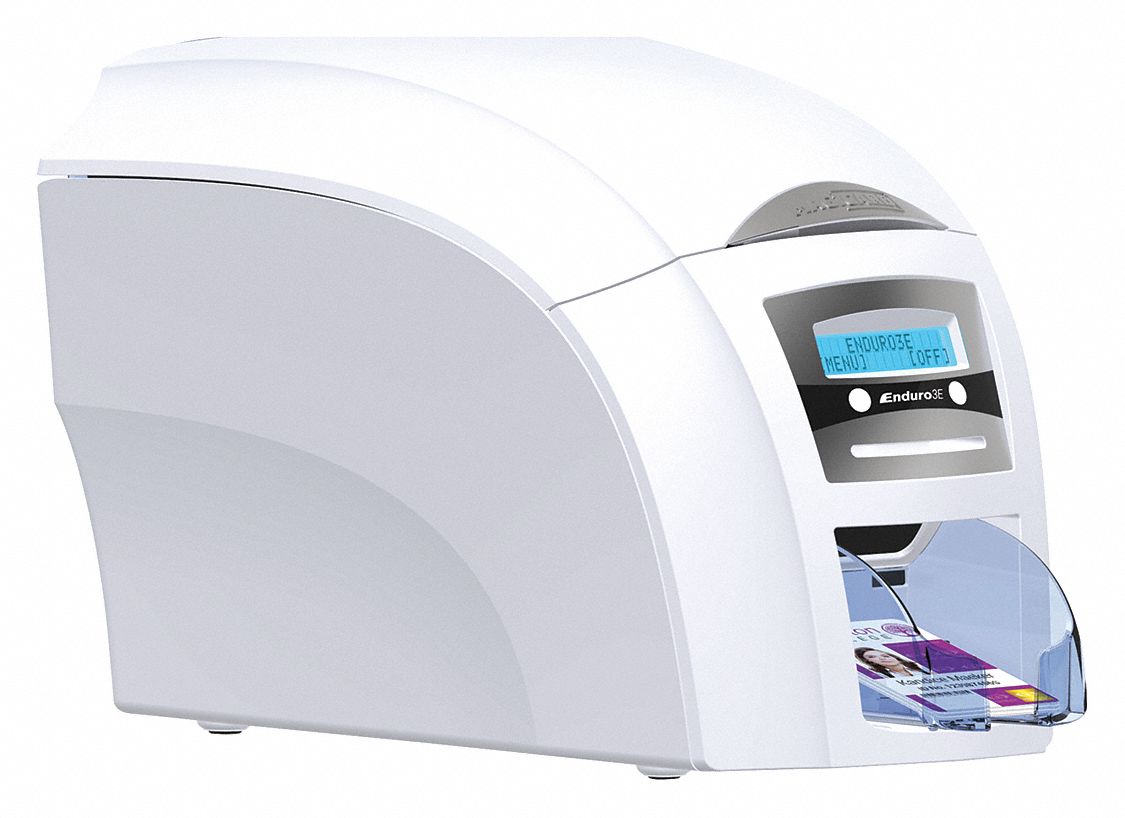 ID Card Printer,White,For PC or MAC - Grainger