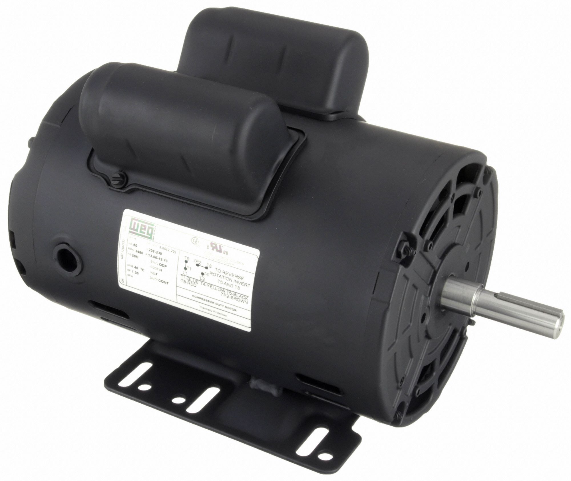 WEG, Capacitor-Start/Run, 3 hp Horsepower, Air Compressor Motor ...