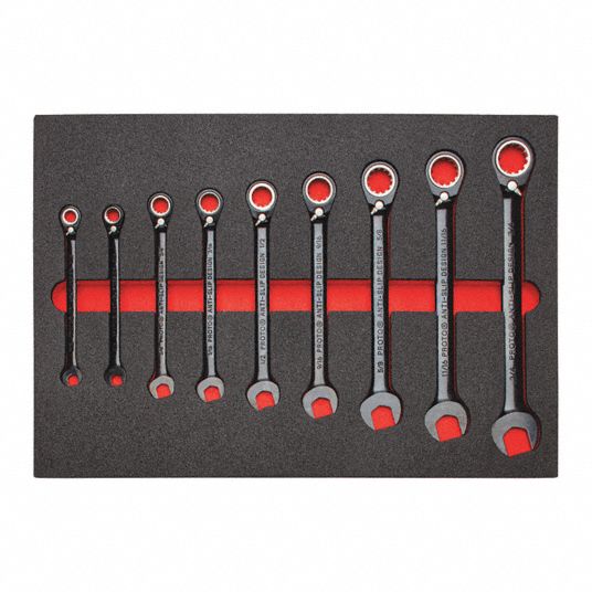 PROTO, Alloy Steel, Black Chrome, Combination Wrench Set - 54JG12|JSCV ...