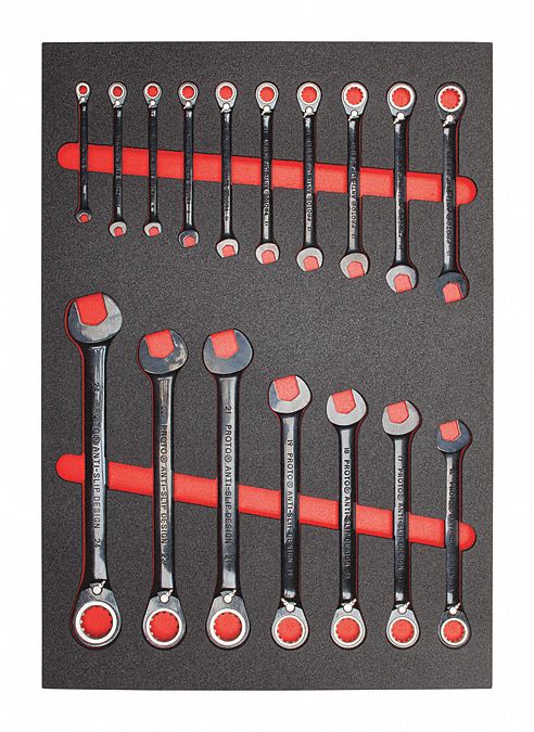 PROTO, Alloy Steel, Black Chrome, Combination Wrench Set - 54JG15|JSCVM ...