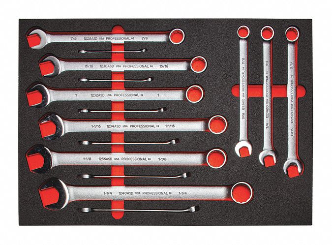 PROTO, Alloy Steel, Satin, Combination Wrench Set - 54JG16|J1200FASDK ...