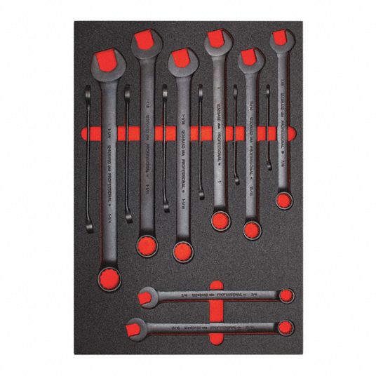 PROTO, Alloy Steel, Black Oxide, Combination Wrench Set - 54JG17 ...