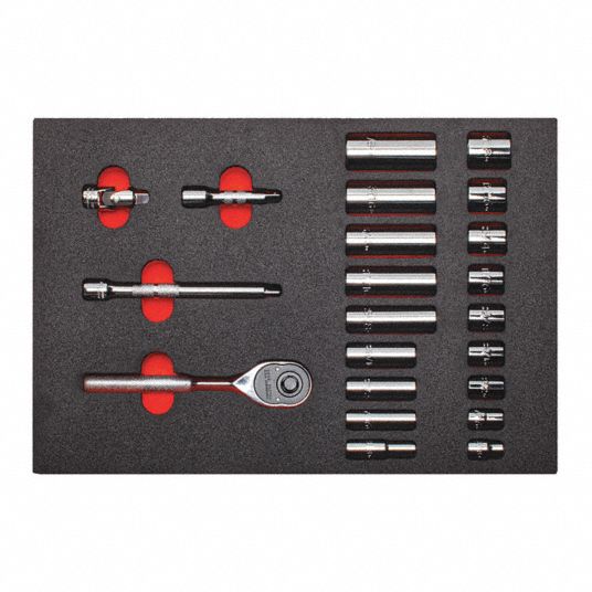 PROTO, 3/8 in Drive, 23 Piece, Socket Wrench Set - 54JG24|J52136K ...