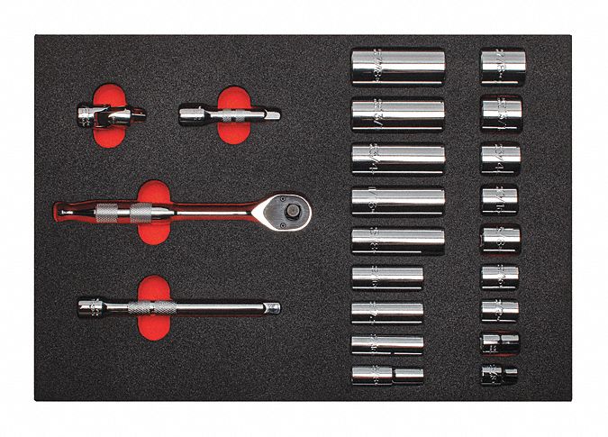 PROTO, 3/8 in Drive, 23 Piece, Socket Wrench Set - 54JG25|J52136HTCK ...