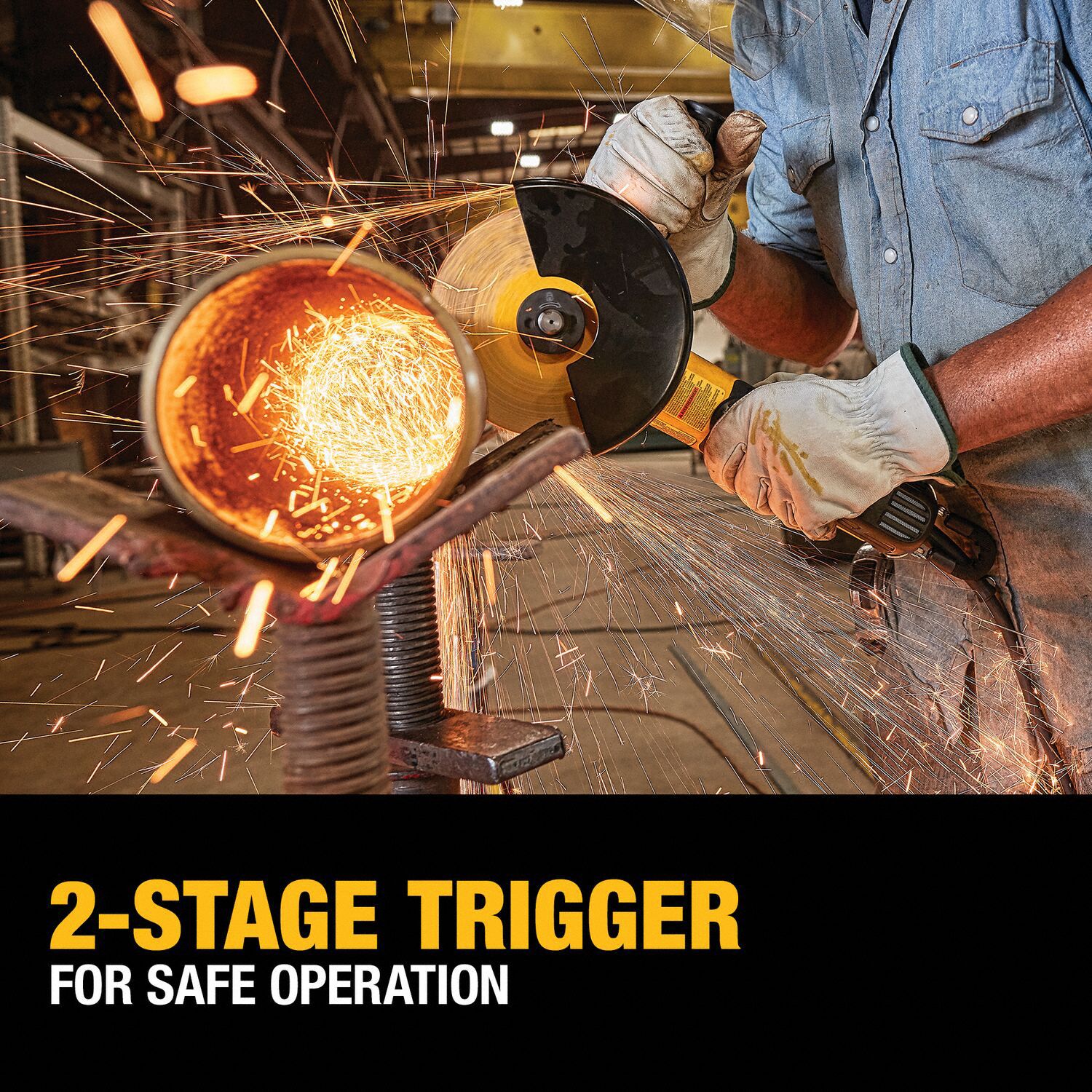 DEWALT Angle Grinder: 13 A, 9,000 RPM Max. Speed, Paddle, 6 in Wheel ...