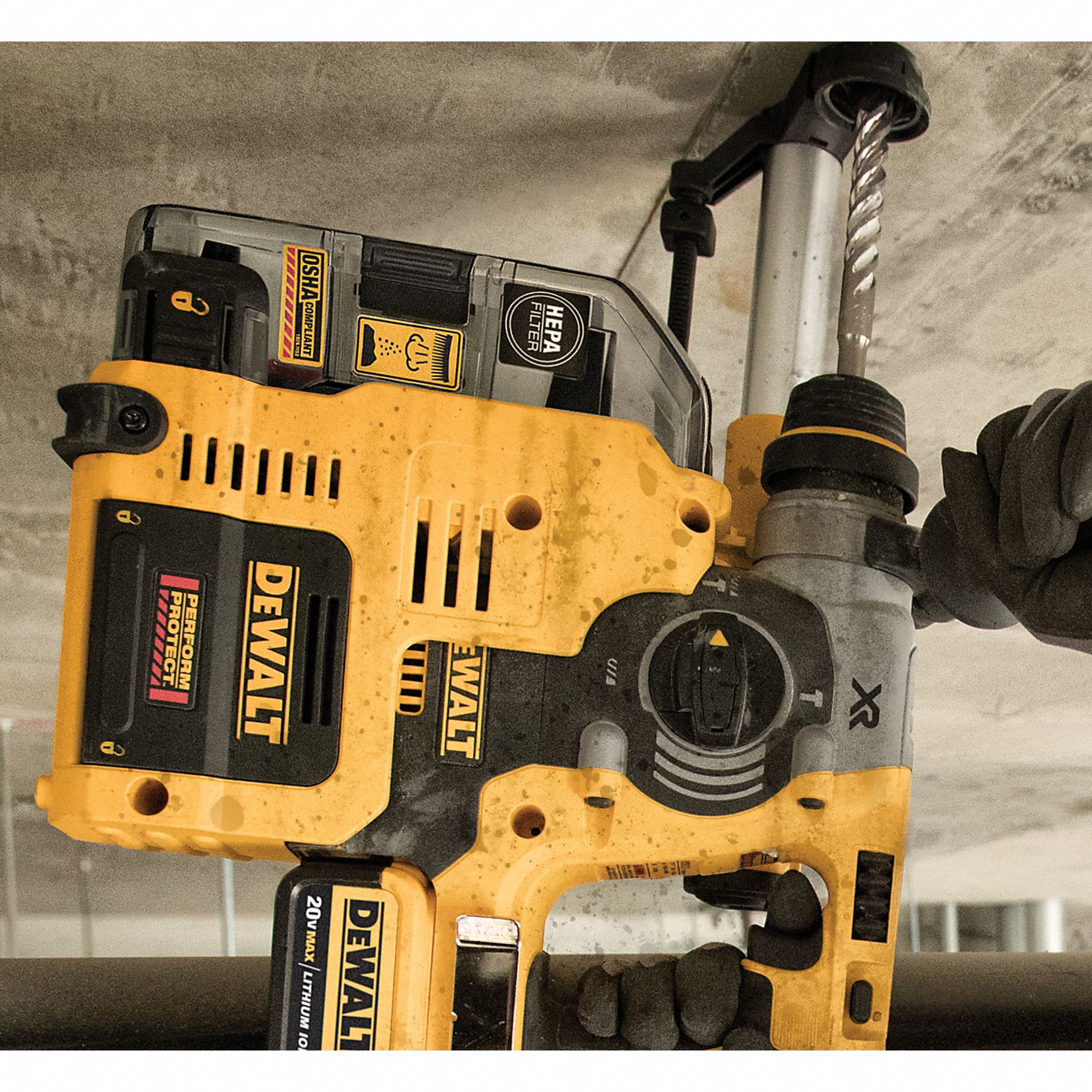 DEWALT On-Tool Dust Extractor: On-Tool, Self-Contained, 5/8 in Max. Dia ...