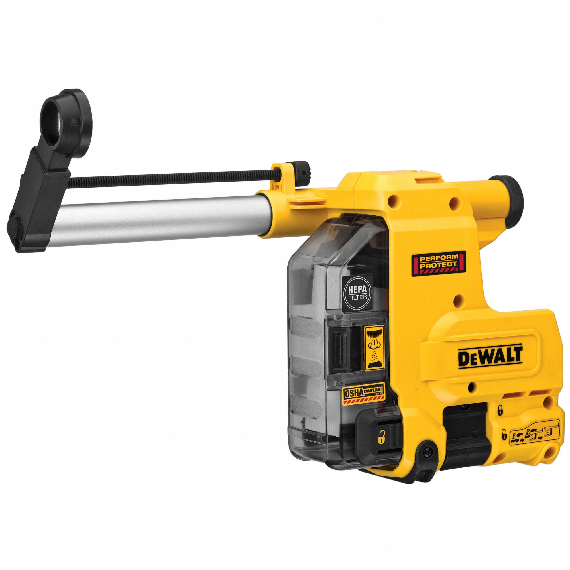 DEWALT On-Tool Dust Extractor: On-Tool, Self-Contained, 1 in Max. Dia ...