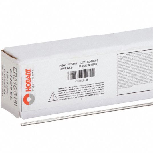 HOBART, Stainless Steel, ER316/316L, TIG Welding Rod - 54JK88|54JK88 ...