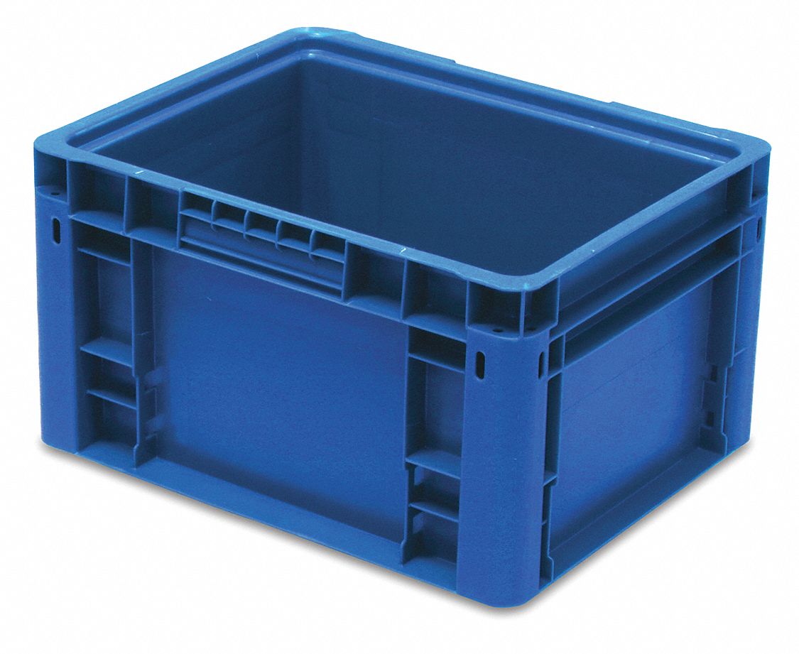 SSI SCHAEFER Straight Wall Container: 4.33 gal, 12 in x 15 in x 8 in, Stackable, 33 lb Load ...