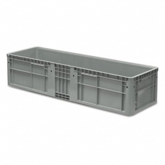 SSI SCHAEFER Straight Wall Container, Gray, 10 29/32 inH x 47 29/32 inL ...