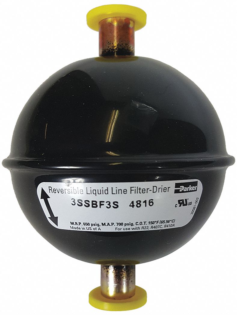 PARKER, 3.3 in Lg, 3/8 in Sweat, Liquid Line Filter Dryer - 54PR62 ...