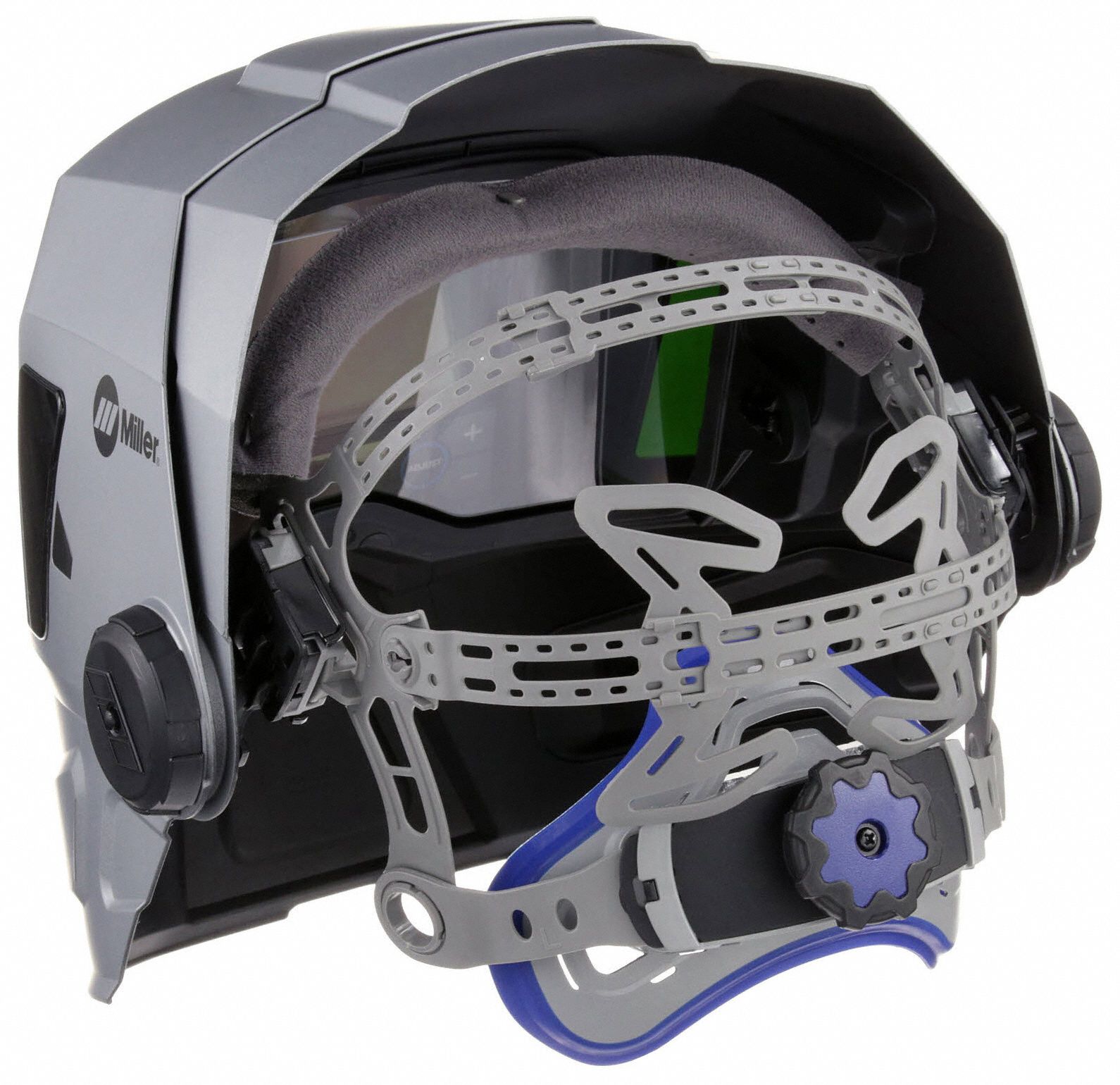 MILLER ELECTRIC Welding Helmet: Auto-Darkening, 4 Arc Sensors, Silver ...