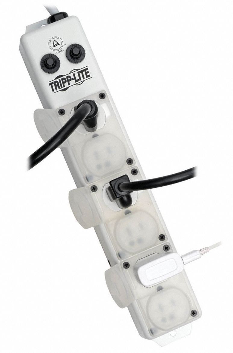 TRIPP LITE Outlet Strip: 6 Outlets, 7 ft Cord Lg, 15 A Max. Amps ...