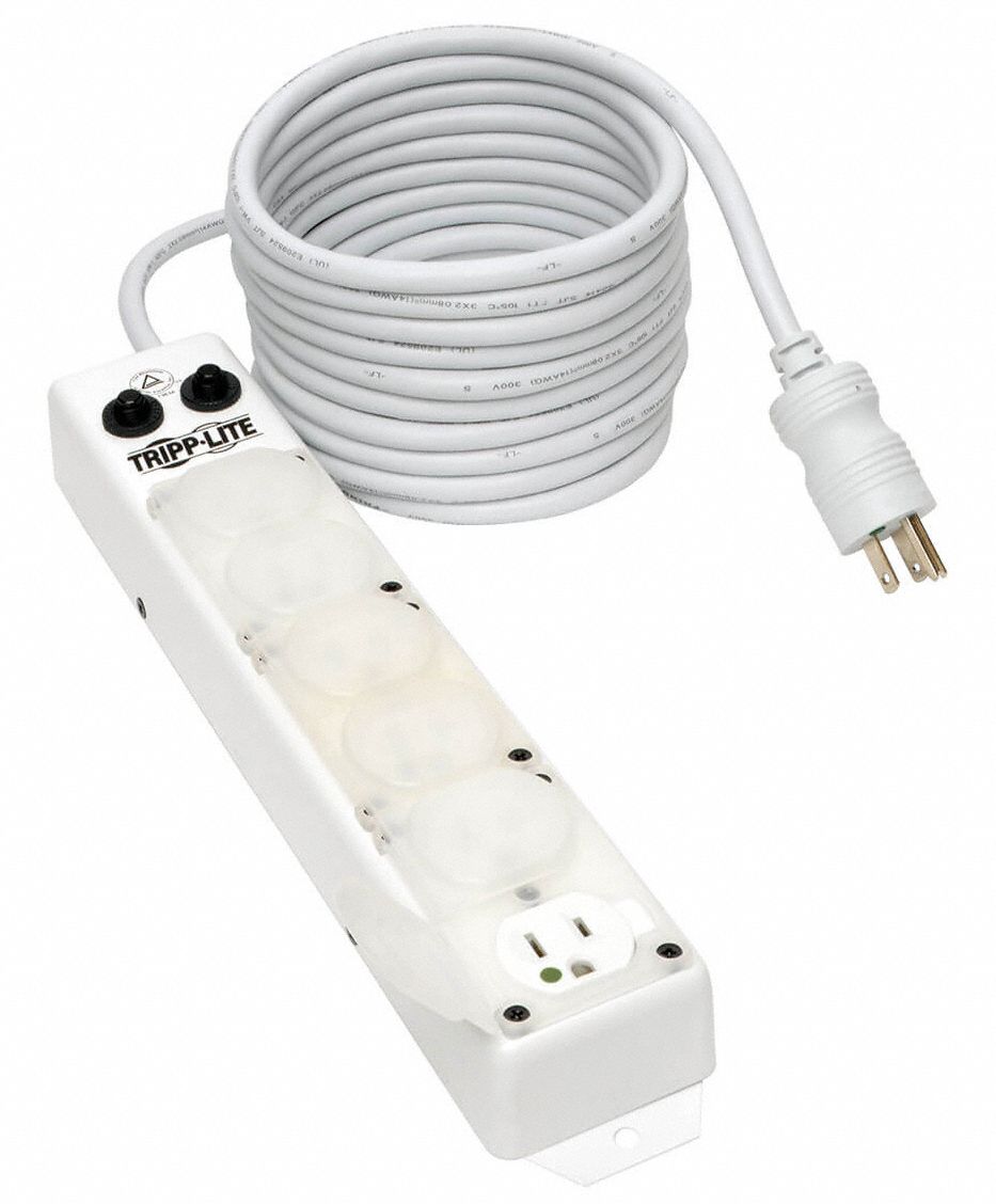 TRIPP LITE Outlet Strip: 6 Outlets, 7 ft Cord Lg, 15 A Max. Amps ...