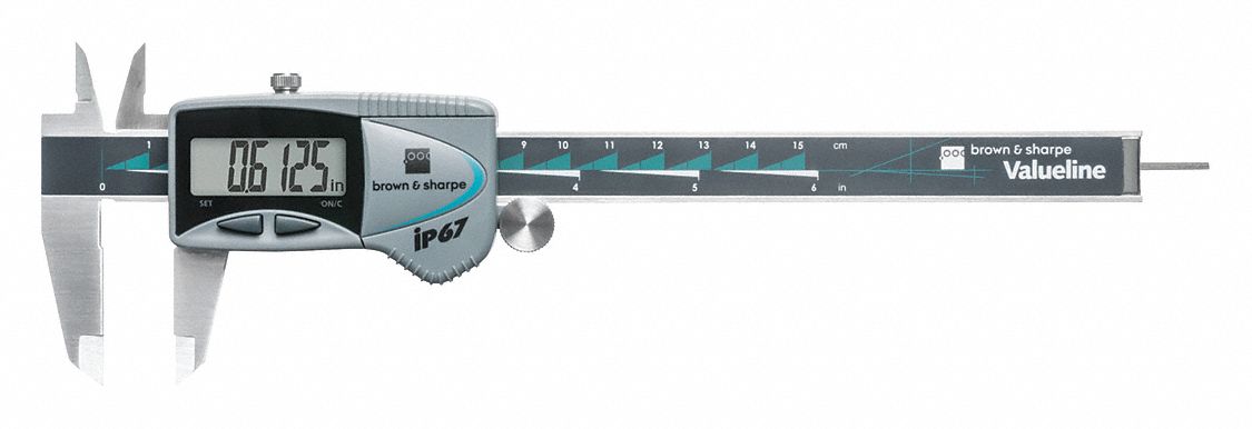 TESA BROWN & SHARPE, 0 in to 6 in /0 mm to 150 mm, IP67, 4-Way Digital ...